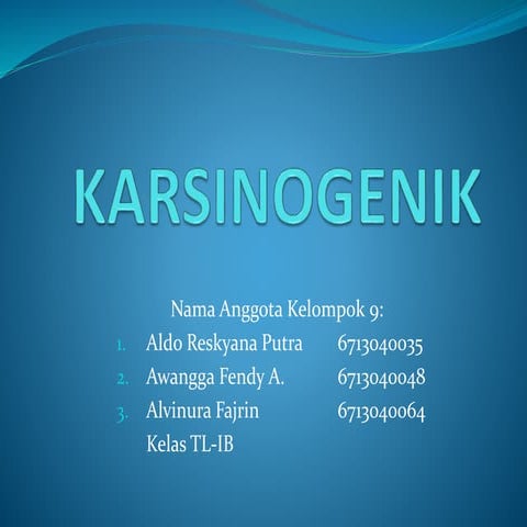 Bahan karsinogenik | PPTX