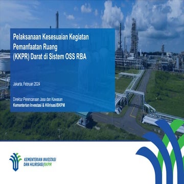 Pelaksanaan Kesesuaian Kegiatan Pemanfaatan Ruang (KKPR) Darat di ...