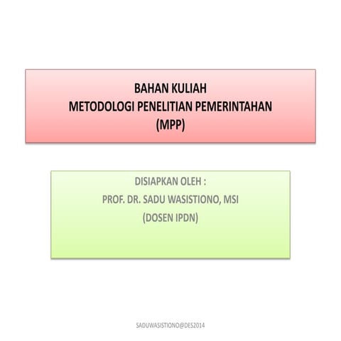 Bahan kuliah mpp | PPT