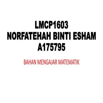 Bahan mengajar matematik | PPTX