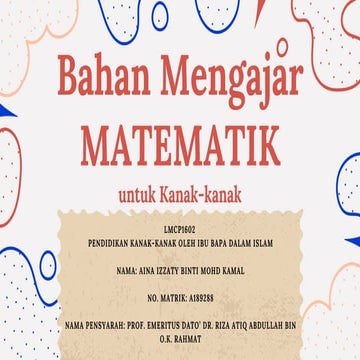 Bahan Mengajar Matematik: Pengajaran Nombor 11-30 untuk Kanak-kanak (Aina Izzaty - A189288).pdf