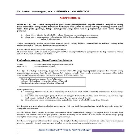 Bahan mentoring | DOCX