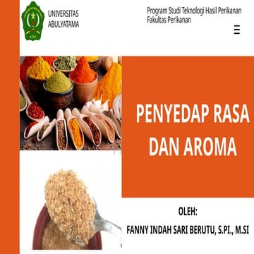 Bahan perasa dan aroma Pertemuan 5.pptxx | PPTX
