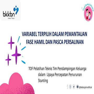 Bahan Tayang Variabel Terpilih dalam Pemantauan Fase Hamil dan Pasca ...