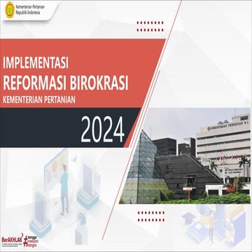 Reformasi Birokrasi Biro Organisasi dan Kepegawaian Kementrian Pertanian | PPT