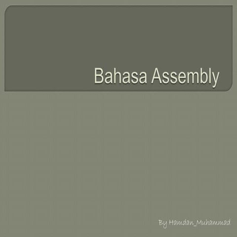 Bahasa assembly | PPTX