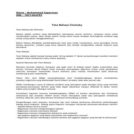 Bahasa chomsky | DOCX