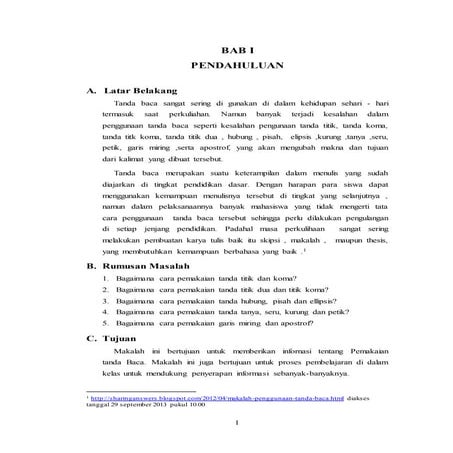 Penggunaan Tanda Baca (Bahasa indonesia) | DOCX