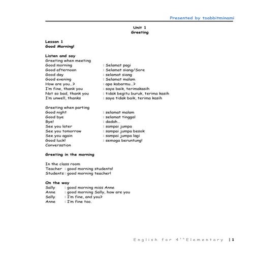 Bahasainggriskelas4 160203174501 | PDF