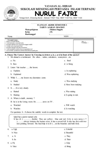 G.nergui 10 r angi angli helnii geriin daalgavar | ODT