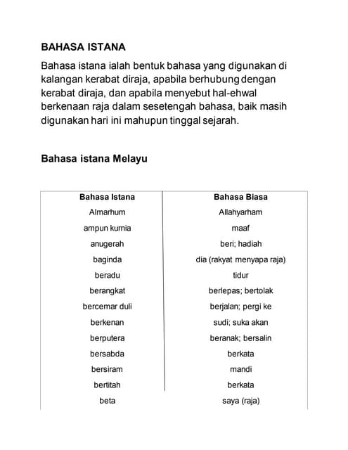 Bahasa istana | PPT