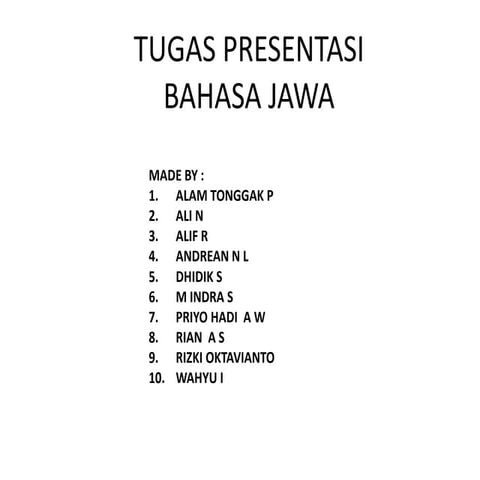 Bahasa jawa | PPTX