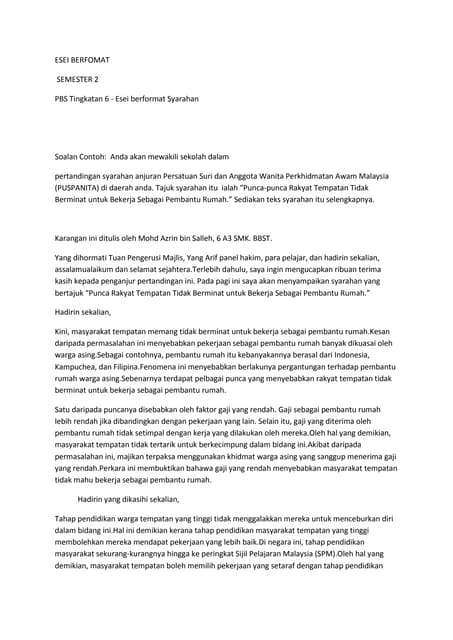 Skrip pidato 'memartabatkan bahasa melayu' | DOCX