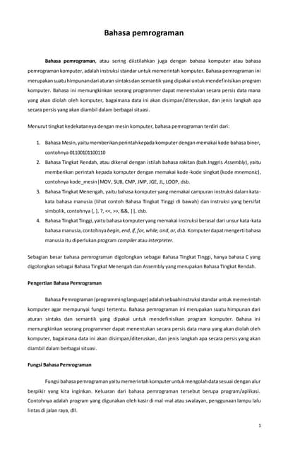 Bahasa pemrograman | PPT