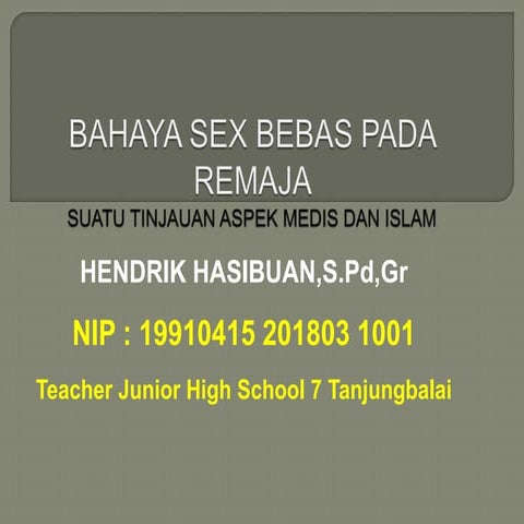 Bahaya sex bebas pada remaja | PPTX
