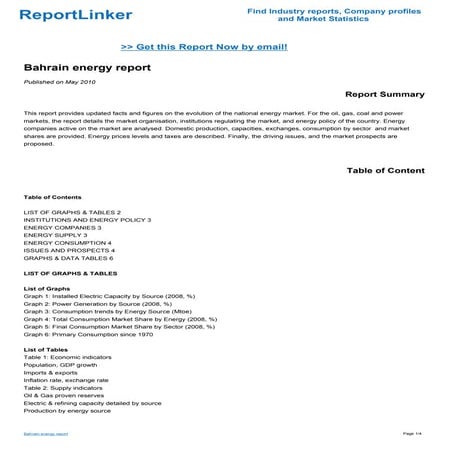 Bahrain energy report | PDF