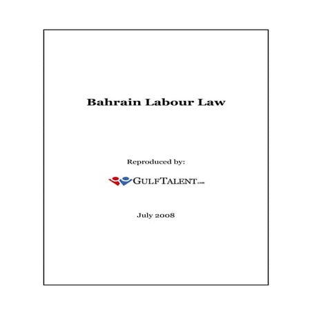 Bahrain labour-law | PDF