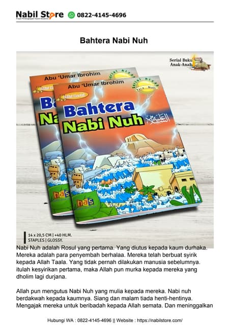 Kisah Nabi Nuh - buku cerita anak muslim | PDF