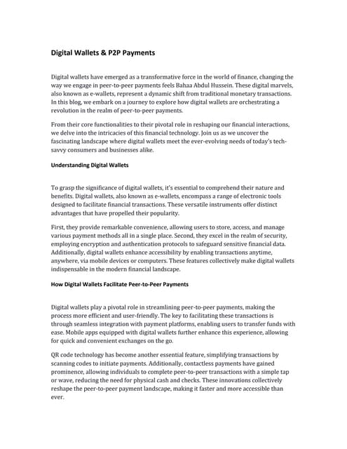 Digital Wallets and the Future of Cashless Transactions | PPT