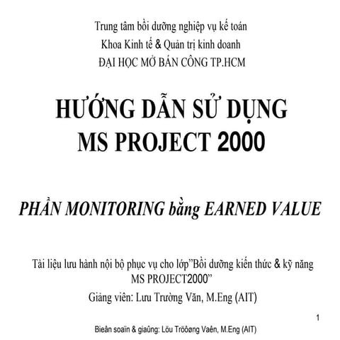 Bai Tap Ms Project Earned Value | PPT