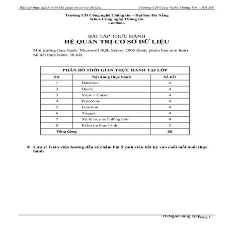 Bai tap-thuc-hanh-he-quan-tri-csdl | PDF