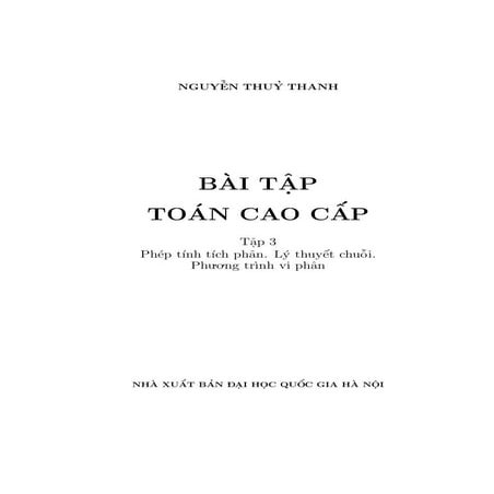 Bai tap-toan-cao-cap-tap-3-nguyen-thuy-thanh | PDF
