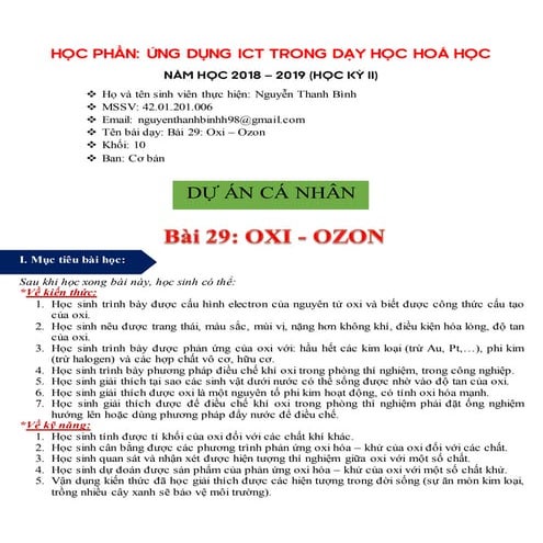 Bai 29 oxi ozon | PDF