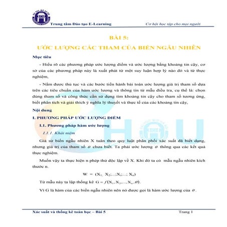 Bai 5 uoc luong cac tham cua bien ngau nhien | PDF