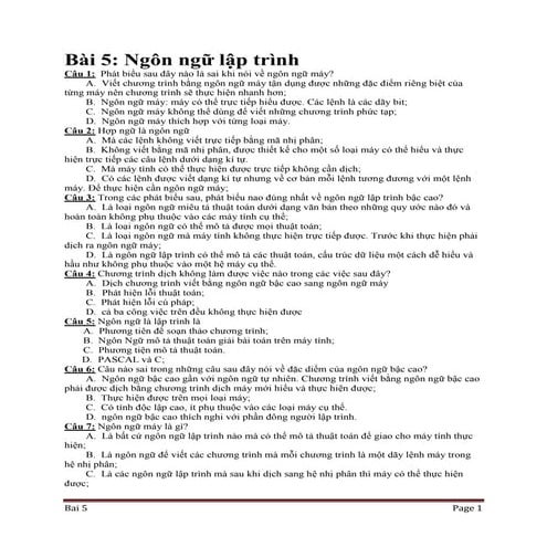 Bai 5 ngon ngu lap trinh | PDF