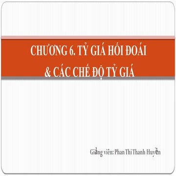 Bai 6 Ty gia slide của giảng viên về tỷ giá trong kinh tế vĩ mô | PPT