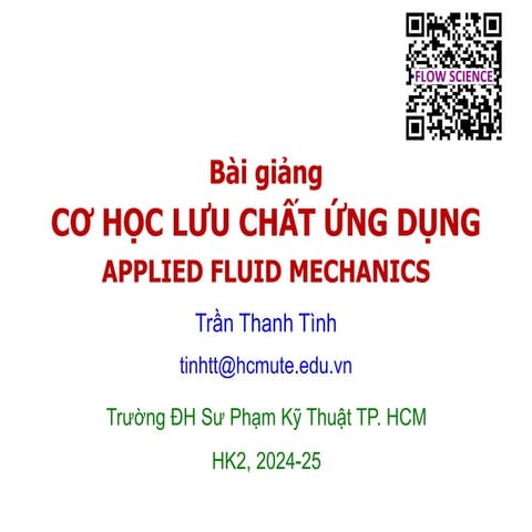 Giáo Trình Môn Học Thủy Lực Cơ Sở - Nguyễn Thế Hùng | PDF