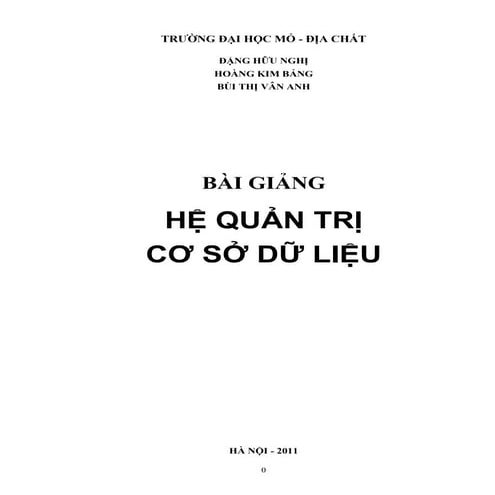 Bai giang hqtcsdl | PDF