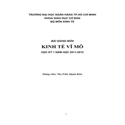 Bai giang kinh te vi mo (1) | PDF