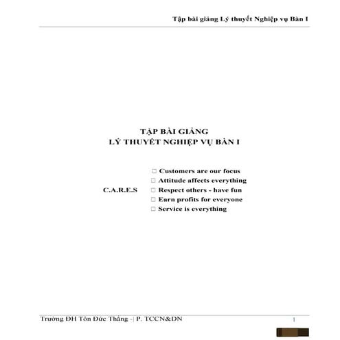 Baigiang nghiepvu ban i | PDF