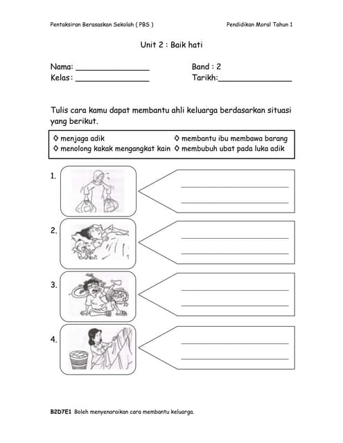 Lembaran kerja moral tahun 2 kssr | DOC