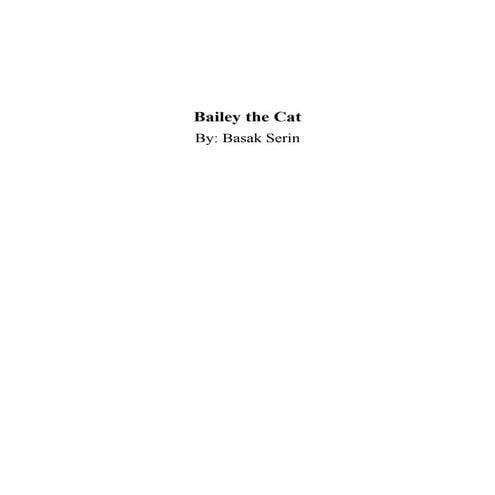 Bailey the Cat Book Written By Basak Serin | DOCX