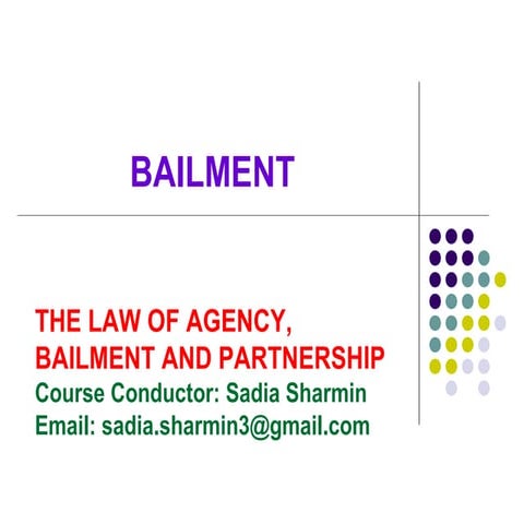 Law of Bailment | PPT