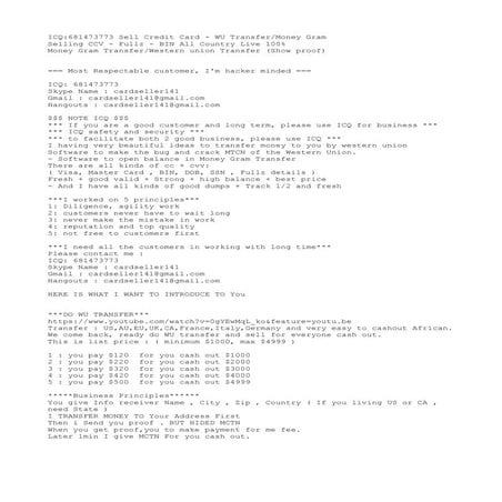 Selling CCV - Fullz - BIN All Country Live + Fresh 2018 | TXT