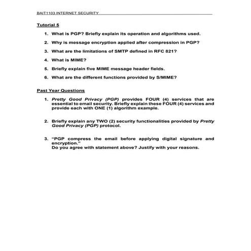 BAIT1103 Tutorial 5 | PDF