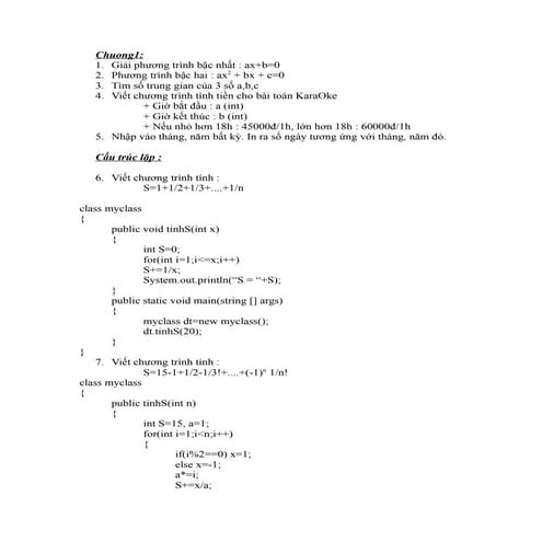 Bai tap java | DOC