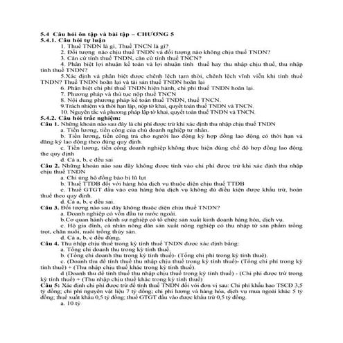 Bai tap KTT Chuong 5 hvnn 2025-2026..... | PDF