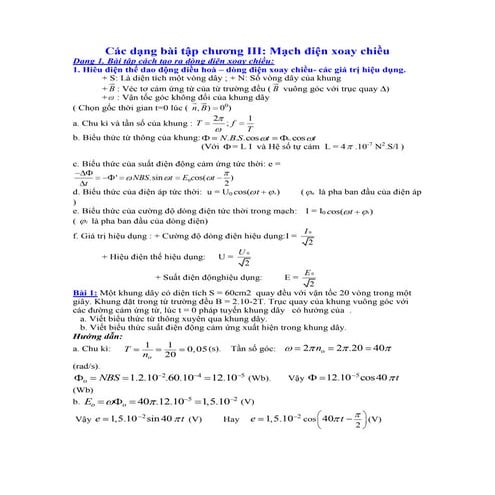 Bai tap mach dien xoay chieu | DOCX