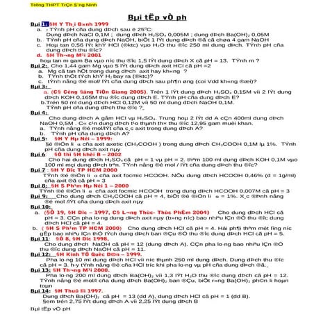 Bai tap ph | PDF