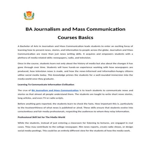 BA Journalism and Mass Communication Courses Basics.docx