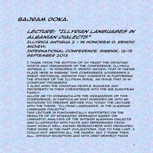 Illyrian languages, history and epigraphy. | DOCX | Genealogy and ...