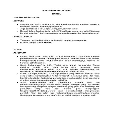 Bakhil | DOCX