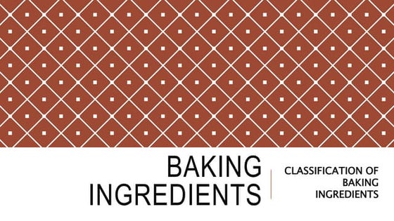 BAKERY - Raw Materials | PPT