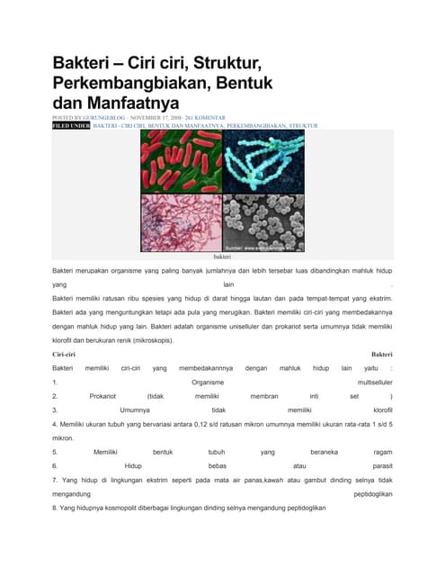 Isolasi dan morfologi koloni bakteri | PDF