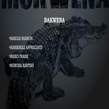 Sehlopha sa Bakwena Morero wa Ratla ra lokologa eye!(2009) | PPTX