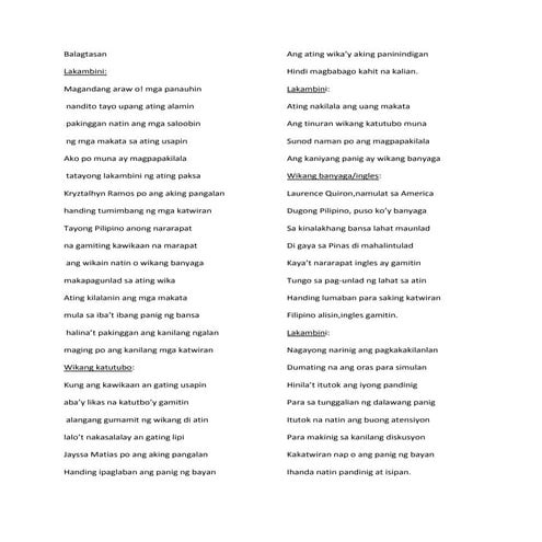 Balagtasan | DOCX